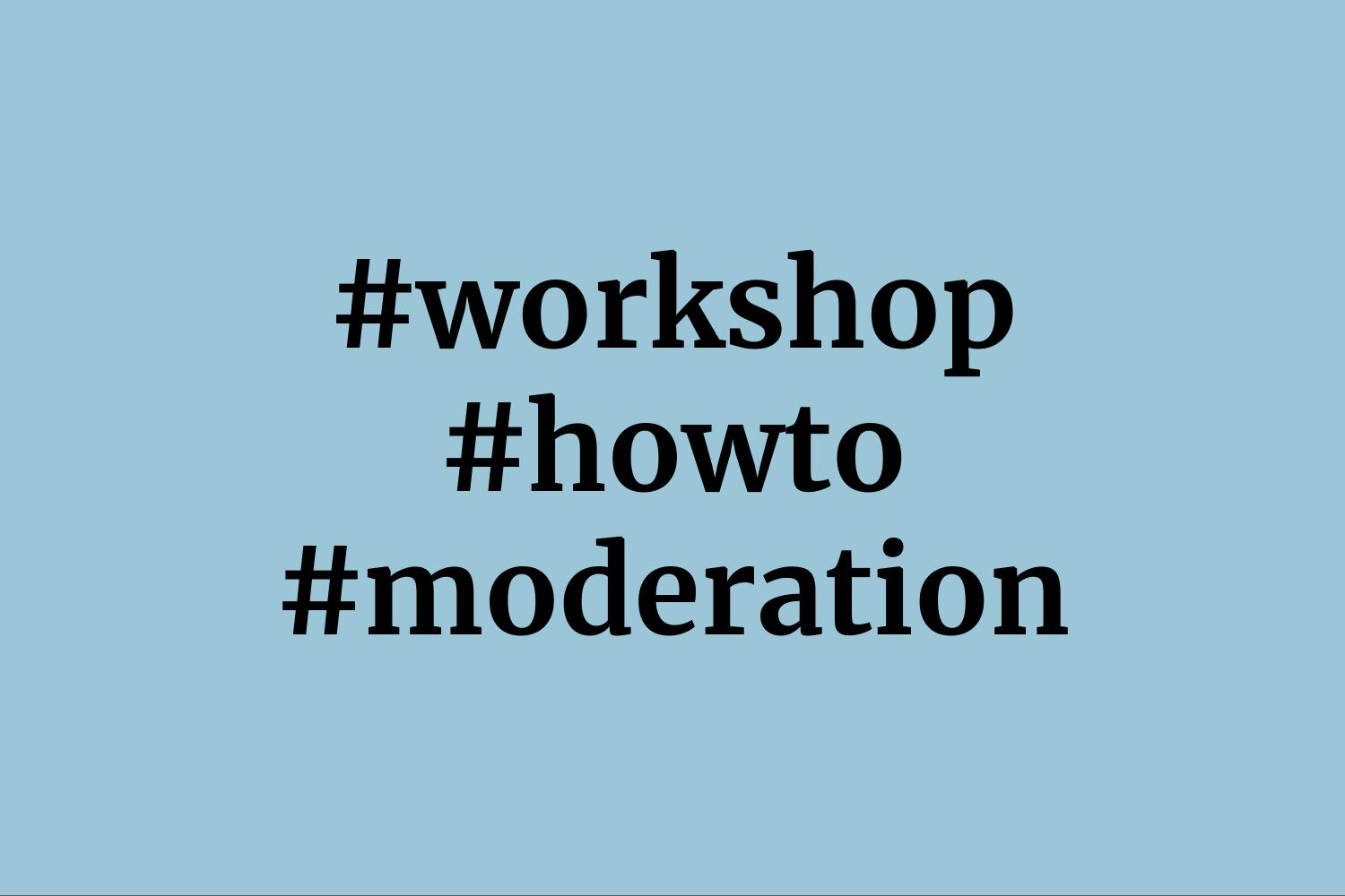 The 1o1 of Workshop Moderation